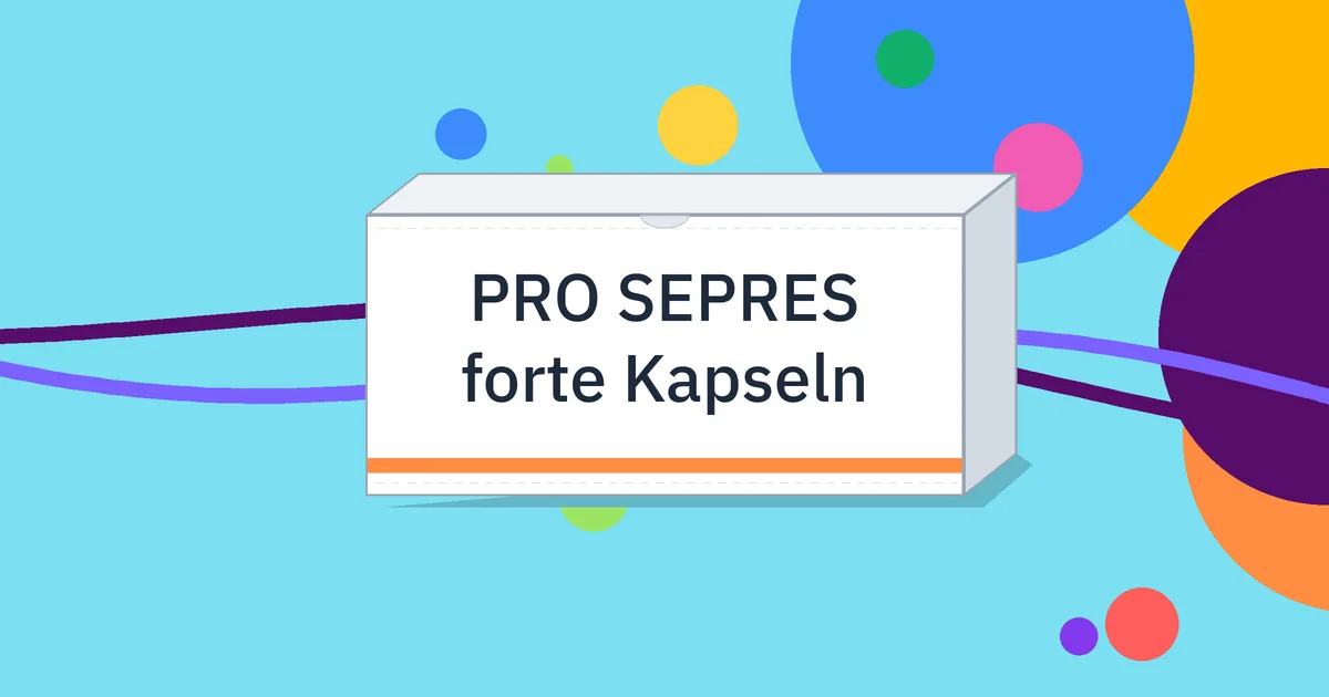 Symbolbild: Packung mit der Aufschrift PRO SEPRES forte Kapseln (PZN 06435360) – Verfügbarkeit und Bezug in Apotheken in Frankfurt am Main