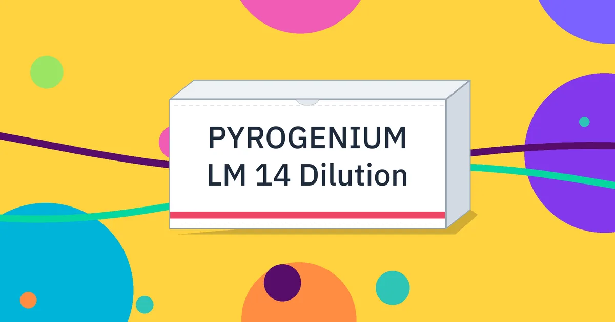 Symbolbild: Packung mit der Aufschrift PYROGENIUM LM 14 Dilution (PZN 13045033) – Verfügbarkeit und Bezug in Apotheken in Frankfurt am Main