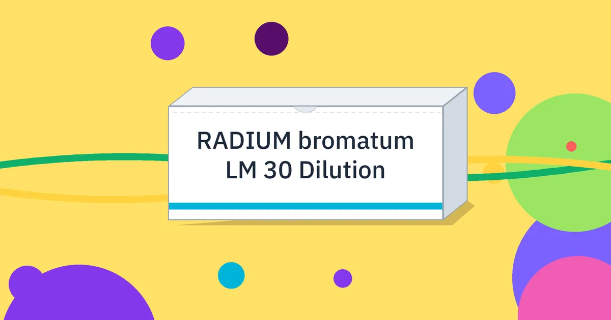 Symbolbild: Packung mit der Aufschrift RADIUM bromatum LM 30 Dilution (PZN 03505568) – Verfügbarkeit und Bezug in Apotheken in Frankfurt am Main