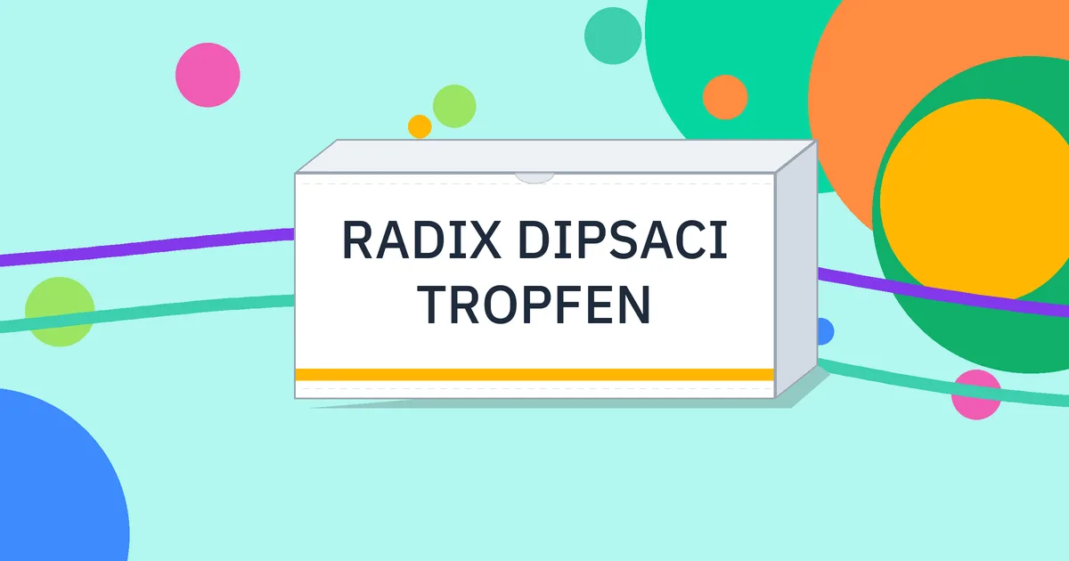 Symbolbild: Packung mit der Aufschrift RADIX DIPSACI TROPFEN (PZN 14127773) – Verfügbarkeit und Bezug in Apotheken in Frankfurt am Main