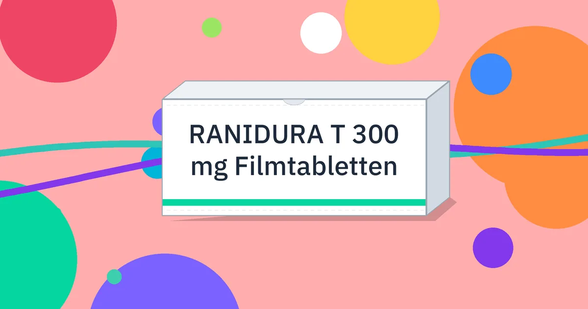 Symbolbild: Packung mit der Aufschrift RANIDURA T 300 mg Filmtabletten (PZN 08818148) – Verfügbarkeit und Bezug in Apotheken in Frankfurt am Main