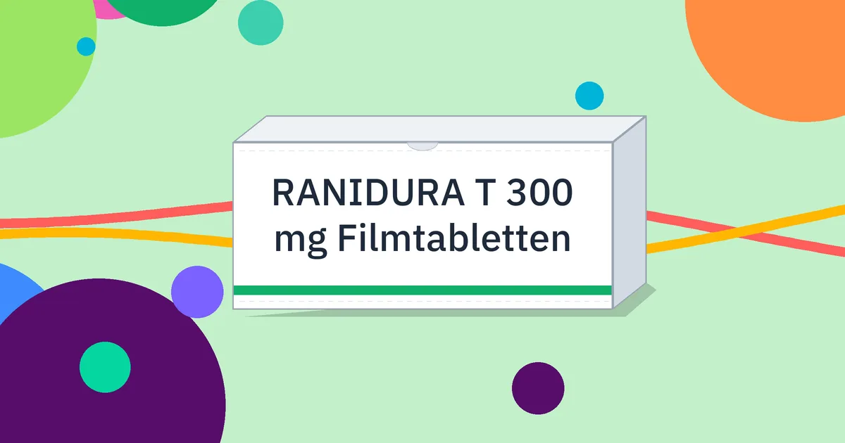 Symbolbild: Packung mit der Aufschrift RANIDURA T 300 mg Filmtabletten (PZN 08818125) – Verfügbarkeit und Bezug in Apotheken in Frankfurt am Main