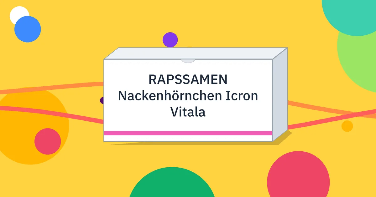 Symbolbild: Packung mit der Aufschrift RAPSSAMEN Nackenhörnchen Icron Vitala (PZN 02896093) – Verfügbarkeit und Bezug in Apotheken in Frankfurt am Main
