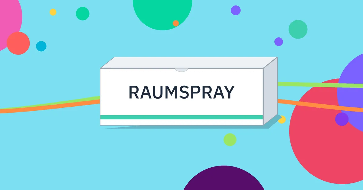 Symbolbild: Packung mit der Aufschrift RAUMSPRAY (PZN 03498466) – Verfügbarkeit und Bezug in Apotheken in Frankfurt am Main