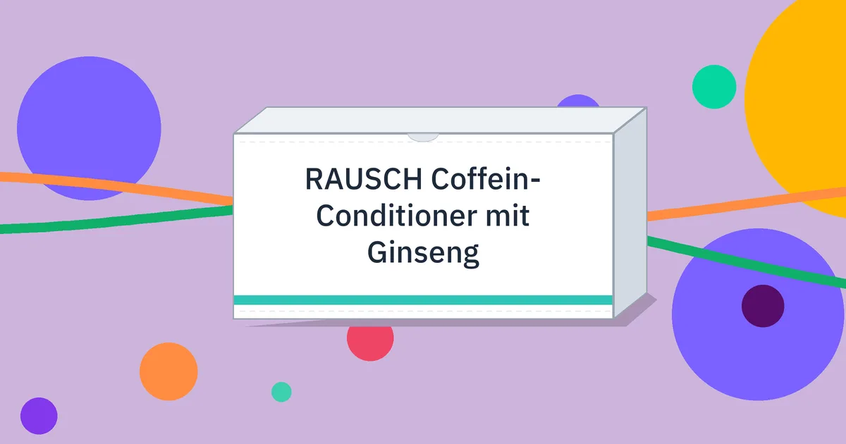 Symbolbild: Packung mit der Aufschrift RAUSCH Coffein-Conditioner mit Ginseng (PZN 18742707) – Verfügbarkeit und Bezug in Apotheken in Frankfurt am Main