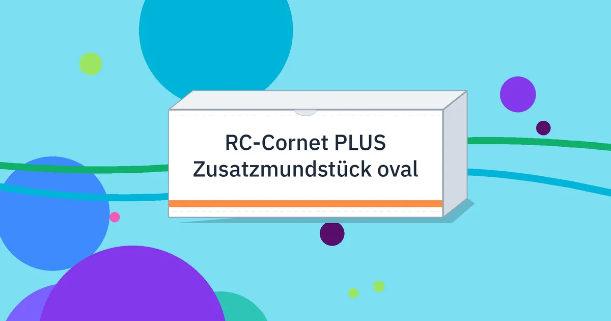 Symbolbild: Packung mit der Aufschrift RC-Cornet PLUS Zusatzmundstück oval (PZN 13753391) – Verfügbarkeit und Bezug in Apotheken in Frankfurt am Main
