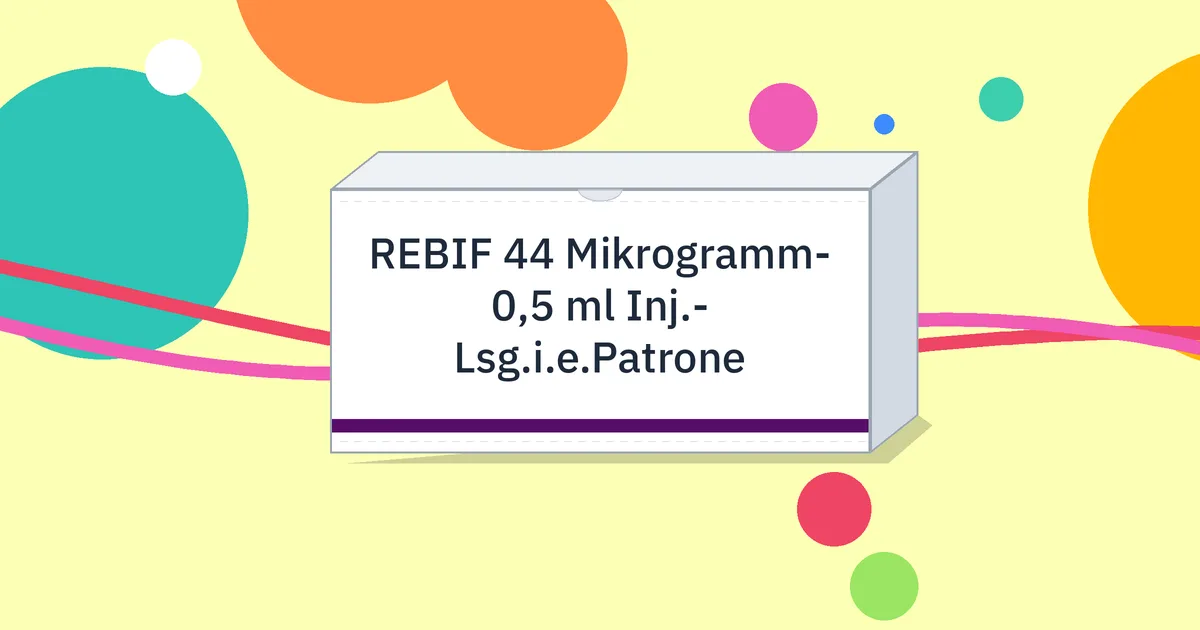 Symbolbild: Packung mit der Aufschrift REBIF 44 Mikrogramm-0,5 ml Inj.-Lsg.i.e.Patrone (PZN 13979793) – Verfügbarkeit und Bezug in Apotheken in Frankfurt am Main