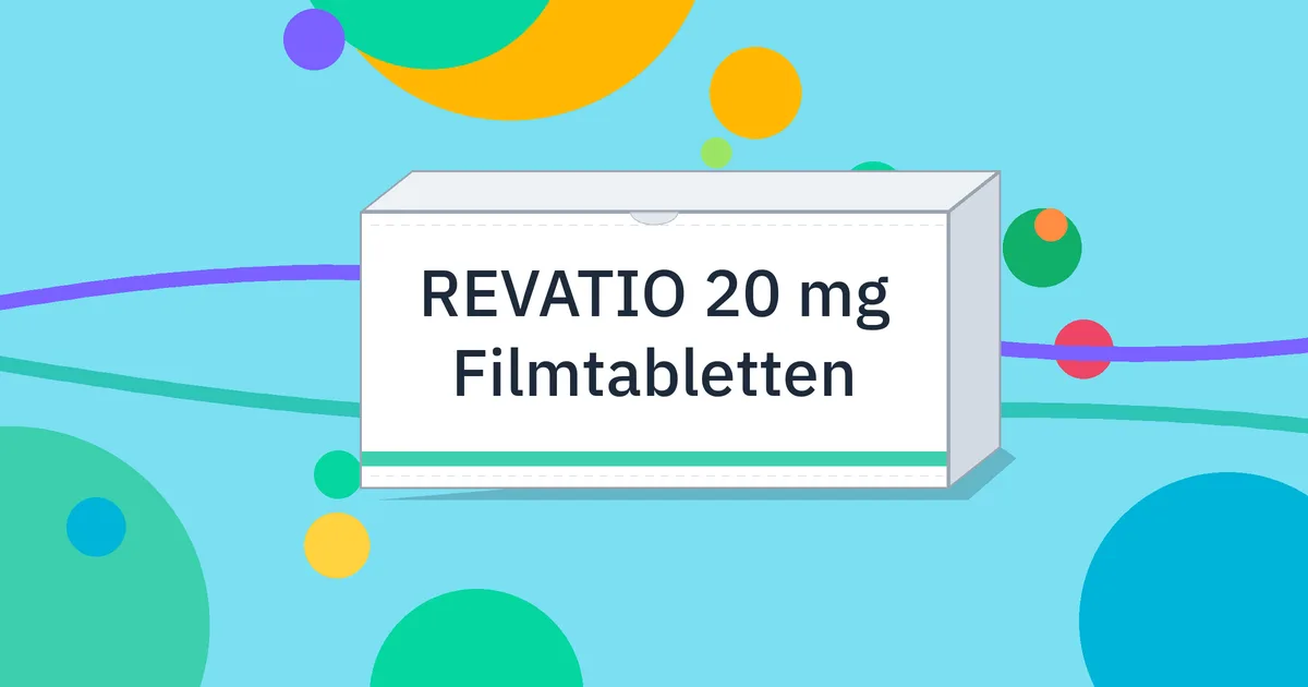 Symbolbild: Packung mit der Aufschrift REVATIO 20 mg Filmtabletten (PZN 10356092) – Verfügbarkeit und Bezug in Apotheken in Frankfurt am Main