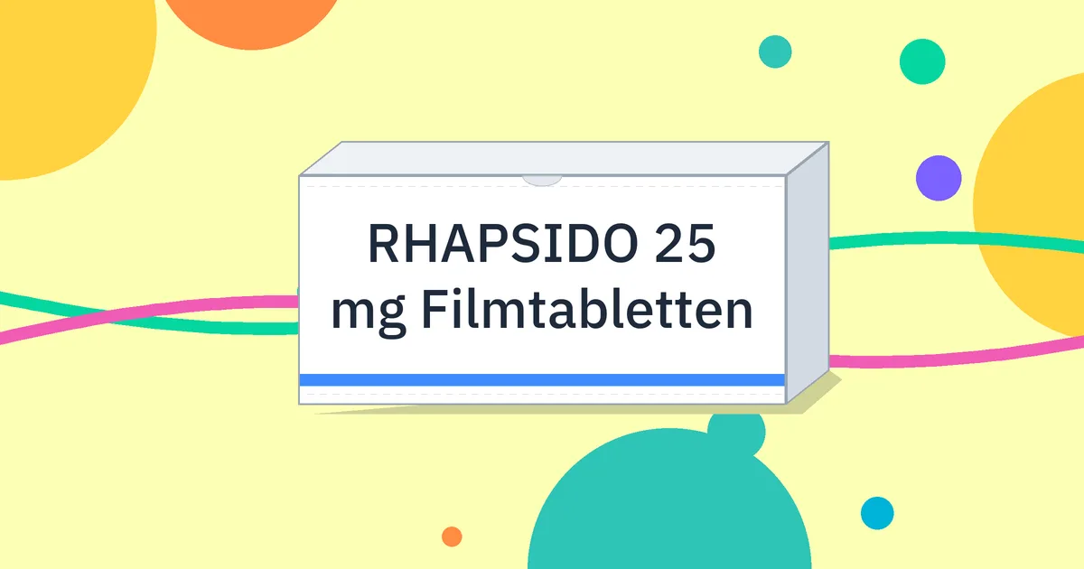 Symbolbild: Packung mit der Aufschrift RHAPSIDO 25 mg Filmtabletten (PZN 19944488) – Verfügbarkeit und Bezug in Apotheken in Frankfurt am Main