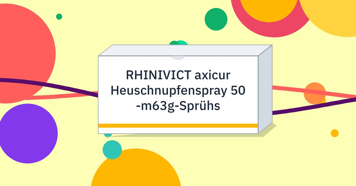 Symbolbild: Packung mit der Aufschrift RHINIVICT axicur Heuschnupfenspray 50 -m63g-Sprühs (PZN 20058131) – Verfügbarkeit und Bezug in Apotheken in Frankfurt am Main