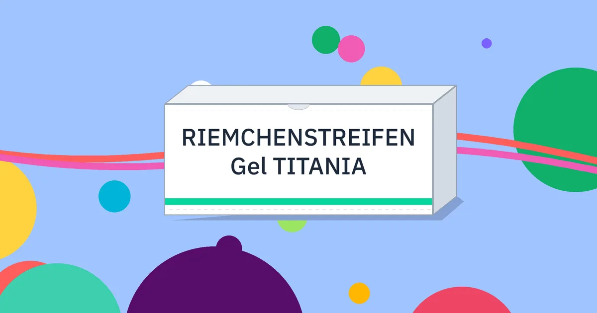 Symbolbild: Packung mit der Aufschrift RIEMCHENSTREIFEN Gel TITANIA (PZN 12361128) – Verfügbarkeit und Bezug in Apotheken in Frankfurt am Main