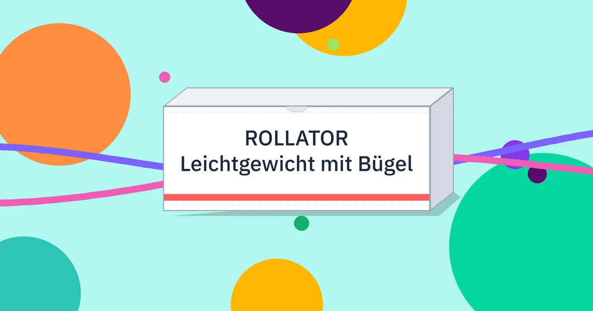 Symbolbild: Packung mit der Aufschrift ROLLATOR Leichtgewicht mit Bügel (PZN 06707545) – Verfügbarkeit und Bezug in Apotheken in Frankfurt am Main