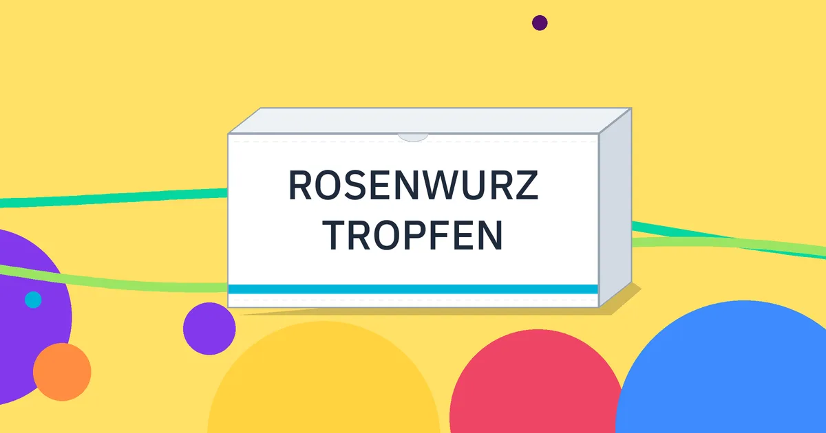Symbolbild: Packung mit der Aufschrift ROSENWURZ TROPFEN (PZN 14128548) – Verfügbarkeit und Bezug in Apotheken in Frankfurt am Main