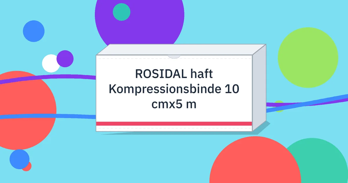 Symbolbild: Packung mit der Aufschrift ROSIDAL haft Kompressionsbinde 10 cmx5 m (PZN 17492237) – Verfügbarkeit und Bezug in Apotheken in Frankfurt am Main