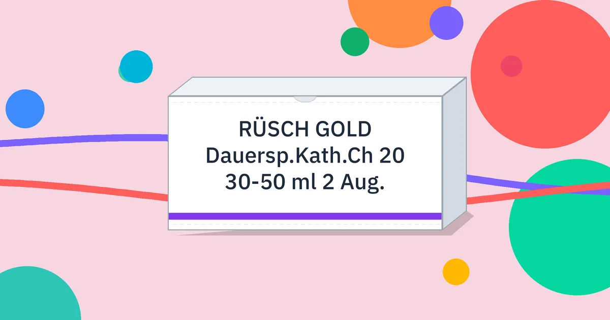 Symbolbild: Packung mit der Aufschrift RÜSCH GOLD Dauersp.Kath.Ch 20 30-50 ml 2 Aug. (PZN 06186603) – Verfügbarkeit und Bezug in Apotheken in Frankfurt am Main