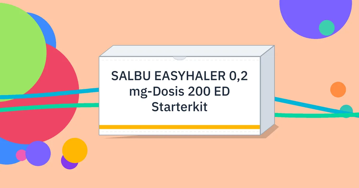Symbolbild: Packung mit der Aufschrift SALBU EASYHALER 0,2 mg-Dosis 200 ED Starterkit (PZN 06102115) – Verfügbarkeit und Bezug in Apotheken in Frankfurt am Main
