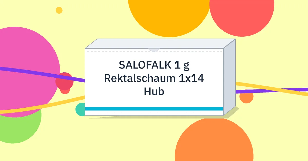 Symbolbild: Packung mit der Aufschrift SALOFALK 1 g Rektalschaum 1x14 Hub (PZN 07544660) – Verfügbarkeit und Bezug in Apotheken in Frankfurt am Main
