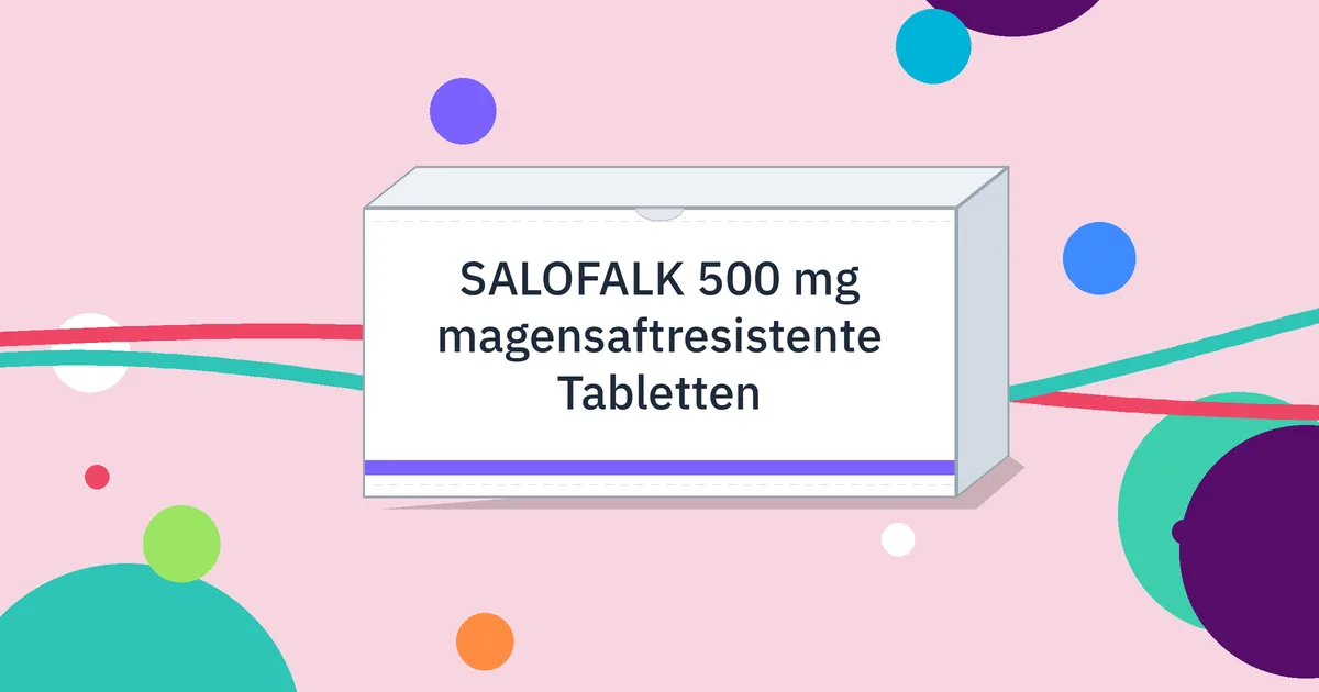 Symbolbild: Packung mit der Aufschrift SALOFALK 500 mg magensaftresistente Tabletten (PZN 09303593) – Verfügbarkeit und Bezug in Apotheken in Frankfurt am Main