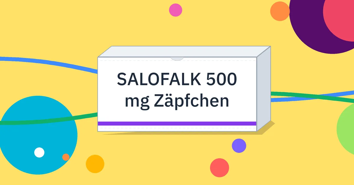 Symbolbild: Packung mit der Aufschrift SALOFALK 500 mg Zäpfchen (PZN 19549533) – Verfügbarkeit und Bezug in Apotheken in Frankfurt am Main