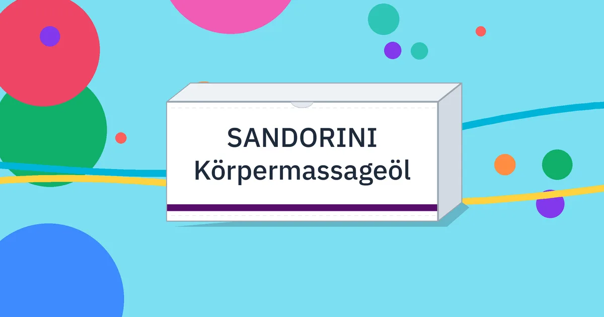 Symbolbild: Packung mit der Aufschrift SANDORINI Körpermassageöl (PZN 06947887) – Verfügbarkeit und Bezug in Apotheken in Frankfurt am Main