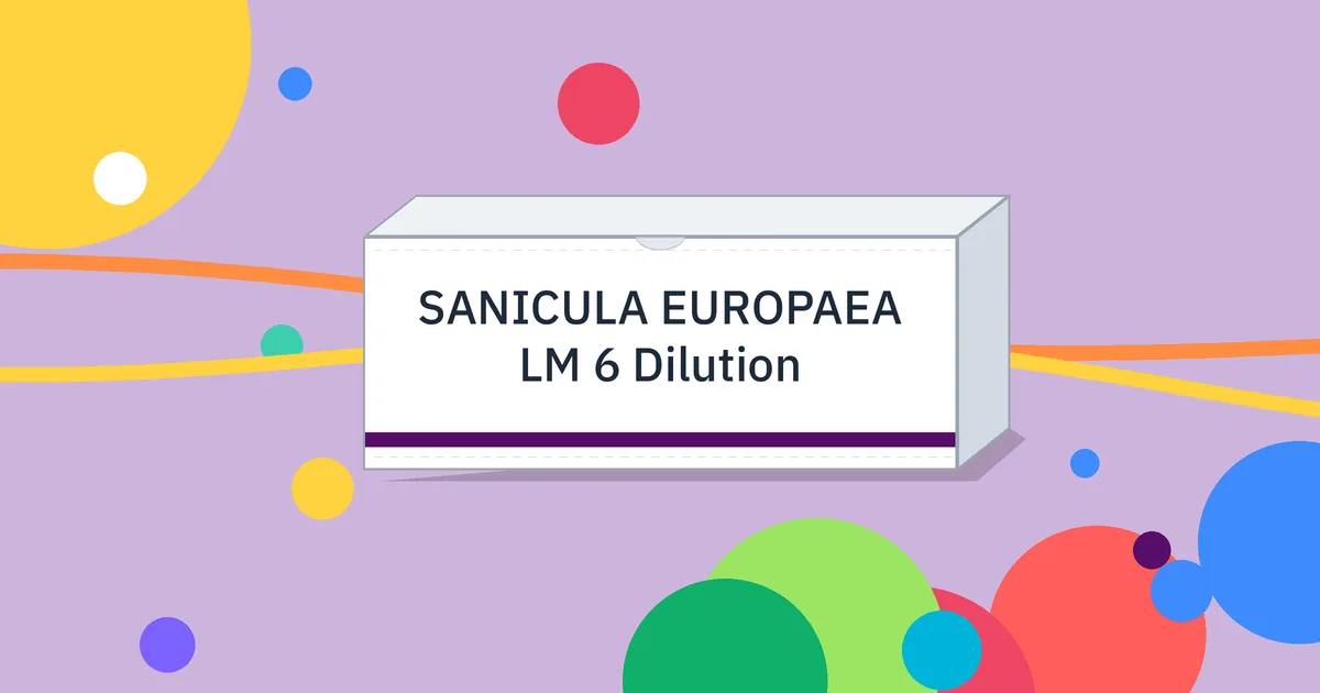 Symbolbild: Packung mit der Aufschrift SANICULA EUROPAEA LM 6 Dilution (PZN 13182103) – Verfügbarkeit und Bezug in Apotheken in Frankfurt am Main