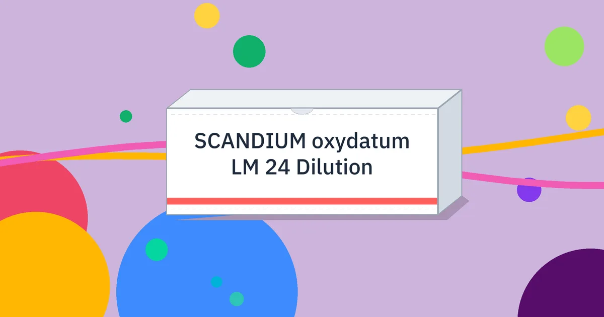 Symbolbild: Packung mit der Aufschrift SCANDIUM oxydatum LM 24 Dilution (PZN 13183686) – Verfügbarkeit und Bezug in Apotheken in Frankfurt am Main