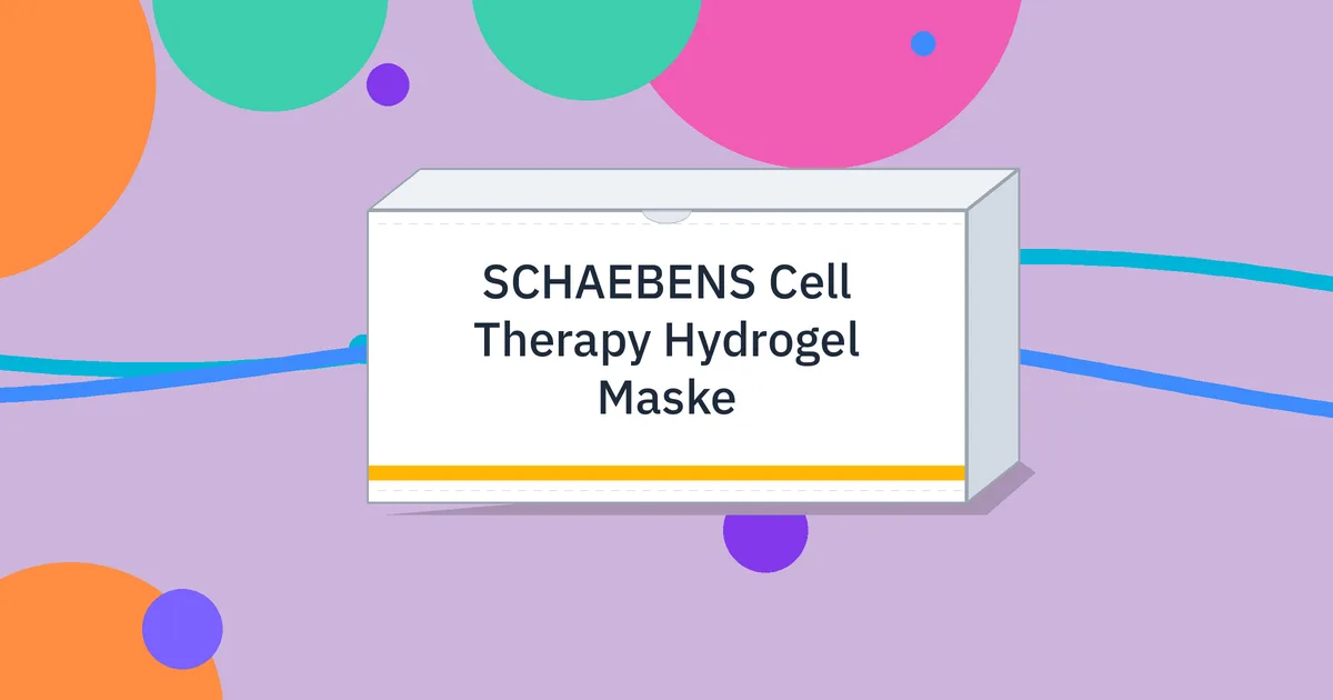 Symbolbild: Packung mit der Aufschrift SCHAEBENS Cell Therapy Hydrogel Maske (PZN 15995394) – Verfügbarkeit und Bezug in Apotheken in Frankfurt am Main