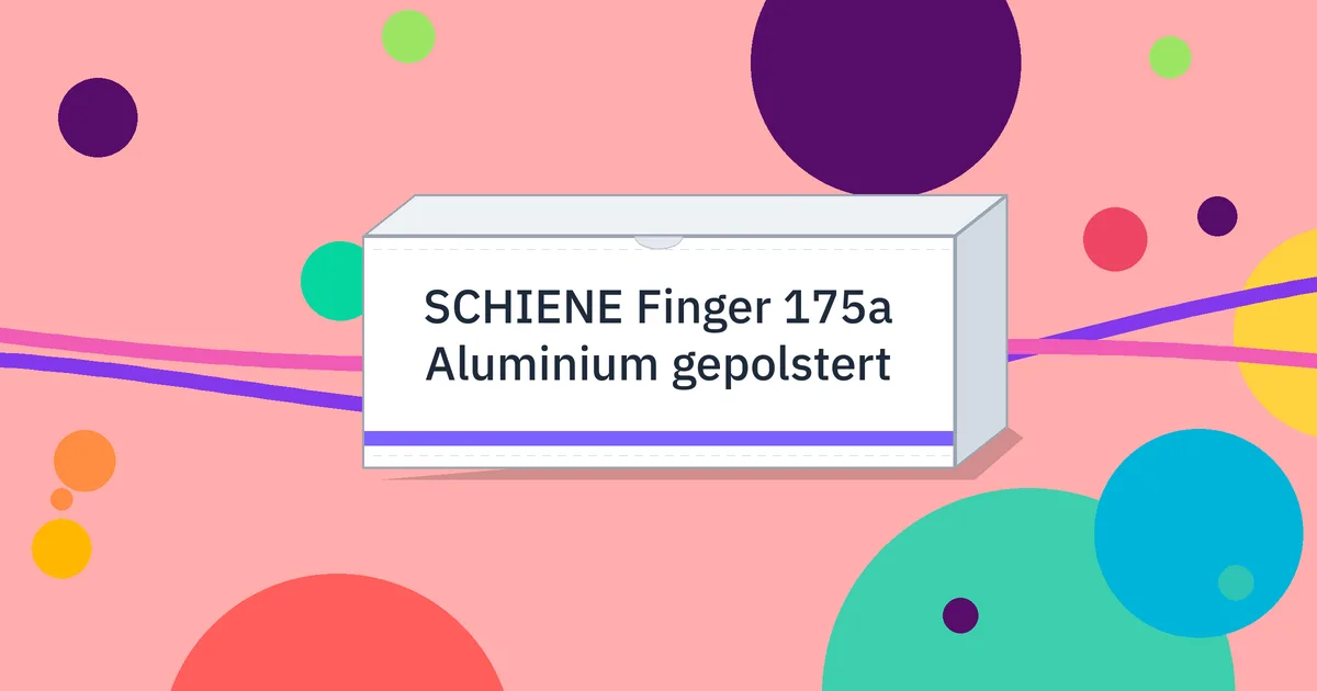 Symbolbild: Packung mit der Aufschrift SCHIENE Finger 175a Aluminium gepolstert (PZN 01736223) – Verfügbarkeit und Bezug in Apotheken in Frankfurt am Main