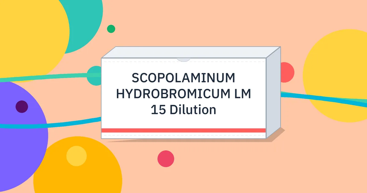 Symbolbild: Packung mit der Aufschrift SCOPOLAMINUM HYDROBROMICUM LM 15 Dilution (PZN 13691193) – Verfügbarkeit und Bezug in Apotheken in Frankfurt am Main