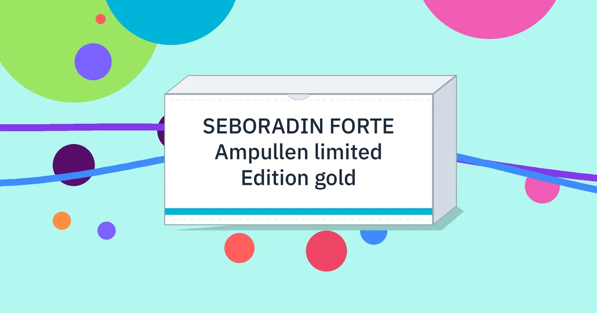 Symbolbild: Packung mit der Aufschrift SEBORADIN FORTE Ampullen limited Edition gold (PZN 18401969) – Verfügbarkeit und Bezug in Apotheken in Frankfurt am Main