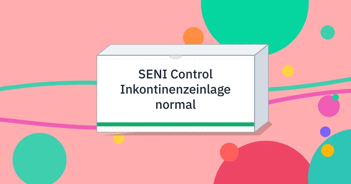 Symbolbild: Packung mit der Aufschrift SENI Control Inkontinenzeinlage normal (PZN 11509959) – Verfügbarkeit und Bezug in Apotheken in Frankfurt am Main