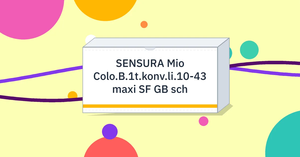 Symbolbild: Packung mit der Aufschrift SENSURA Mio Colo.B.1t.konv.li.10-43 maxi SF GB sch (PZN 19974526) – Verfügbarkeit und Bezug in Apotheken in Frankfurt am Main
