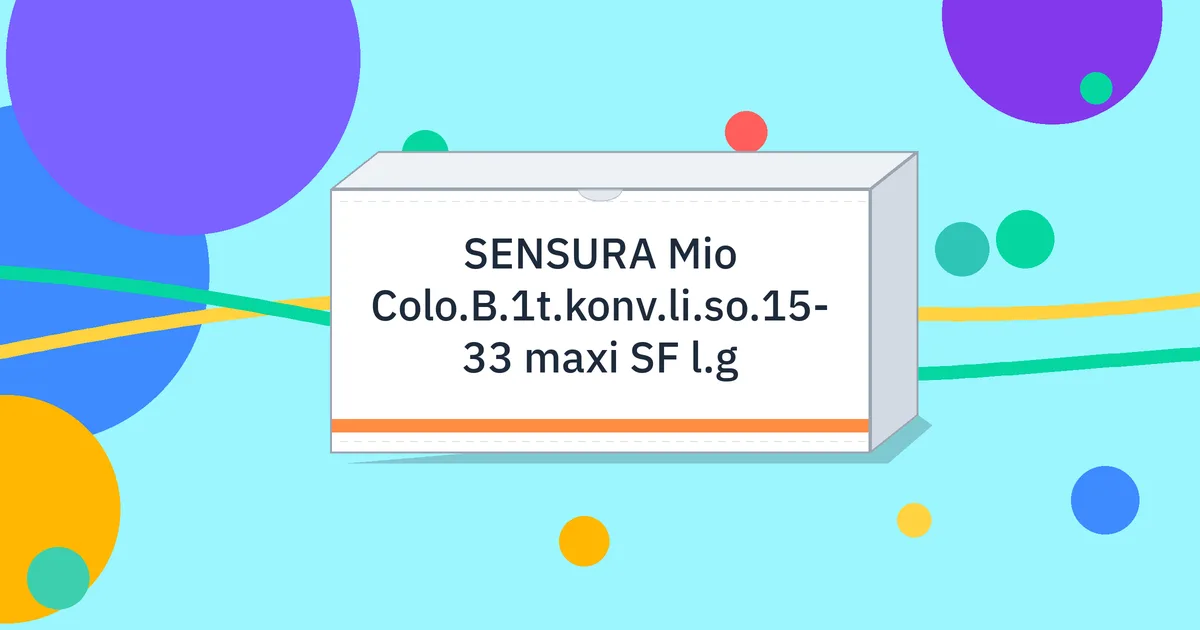 Symbolbild: Packung mit der Aufschrift SENSURA Mio Colo.B.1t.konv.li.so.15-33 maxi SF l.g (PZN 11098781) – Verfügbarkeit und Bezug in Apotheken in Frankfurt am Main