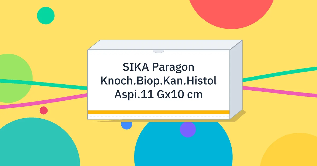 Symbolbild: Packung mit der Aufschrift SIKA Paragon Knoch.Biop.Kan.Histol Aspi.11 Gx10 cm (PZN 09230109) – Verfügbarkeit und Bezug in Apotheken in Frankfurt am Main