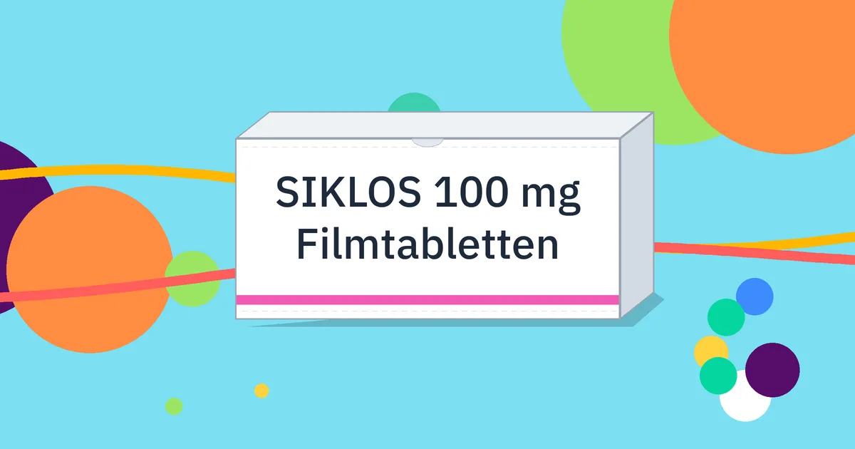 Symbolbild: Packung mit der Aufschrift SIKLOS 100 mg Filmtabletten (PZN 15328580) – Verfügbarkeit und Bezug in Apotheken in Frankfurt am Main