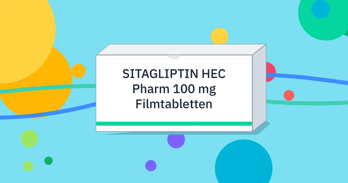 Symbolbild: Packung mit der Aufschrift SITAGLIPTIN HEC Pharm 100 mg Filmtabletten (PZN 20586545) – Verfügbarkeit und Bezug in Apotheken in Frankfurt am Main
