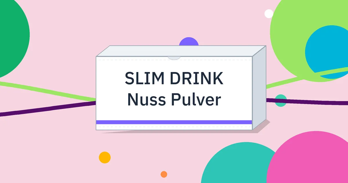 Symbolbild: Packung mit der Aufschrift SLIM DRINK Nuss Pulver (PZN 13983139) – Verfügbarkeit und Bezug in Apotheken in Frankfurt am Main