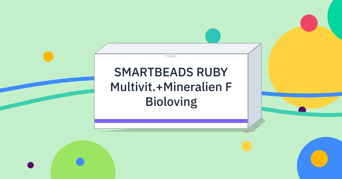 Symbolbild: Packung mit der Aufschrift SMARTBEADS RUBY Multivit.+Mineralien F Bioloving (PZN 17196131) – Verfügbarkeit und Bezug in Apotheken in Frankfurt am Main