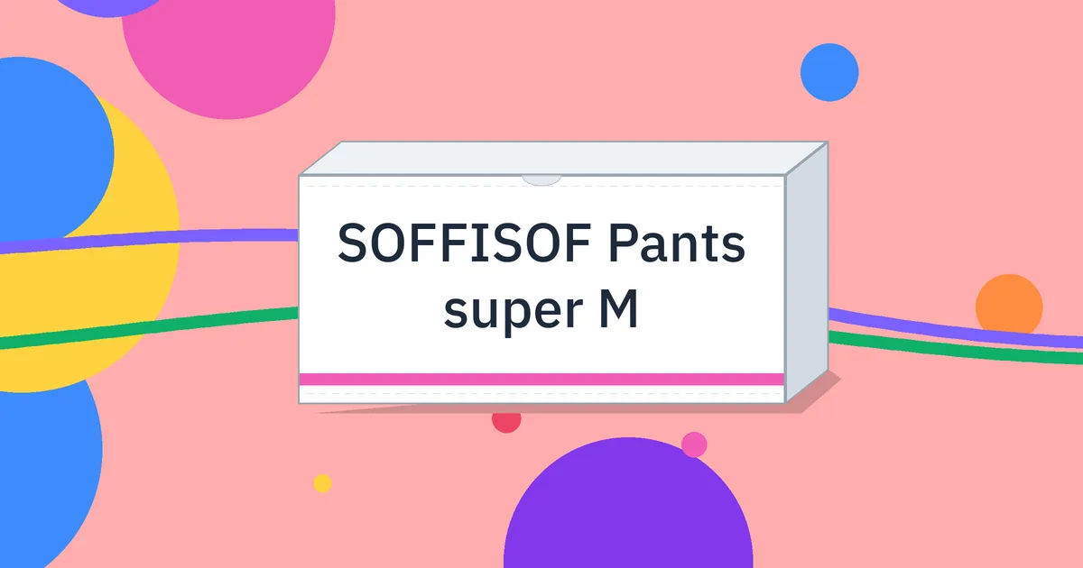 Symbolbild: Packung mit der Aufschrift SOFFISOF Pants super M (PZN 19547474) – Verfügbarkeit und Bezug in Apotheken in Frankfurt am Main
