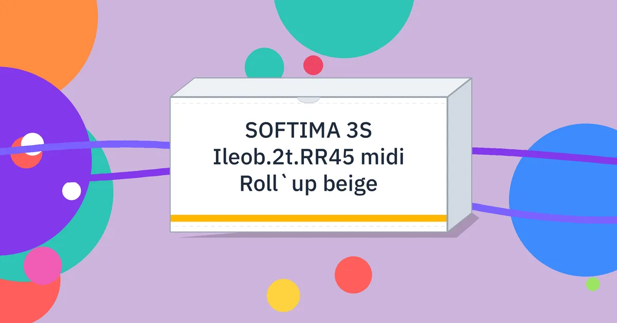 Symbolbild: Packung mit der Aufschrift SOFTIMA 3S Ileob.2t.RR45 midi Roll`up beige (PZN 04763321) – Verfügbarkeit und Bezug in Apotheken in Frankfurt am Main