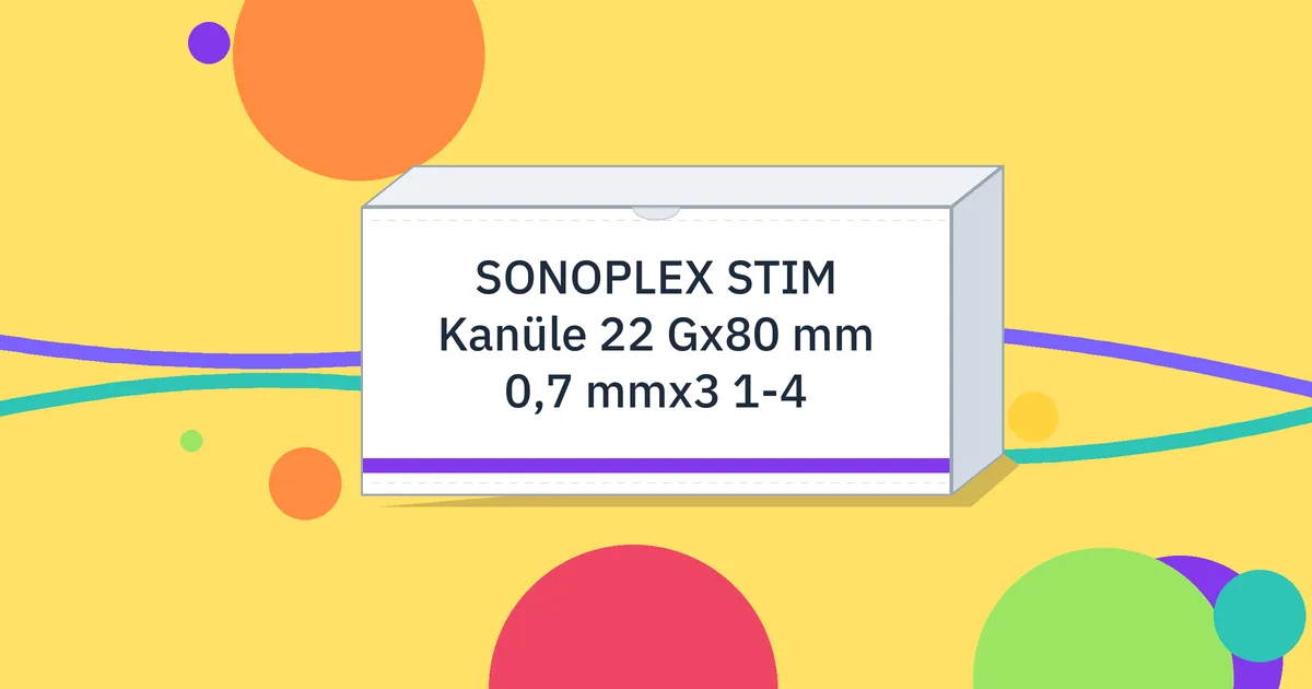 Symbolbild: Packung mit der Aufschrift SONOPLEX STIM Kanüle 22 Gx80 mm 0,7 mmx3 1-4 (PZN 17271542) – Verfügbarkeit und Bezug in Apotheken in Frankfurt am Main