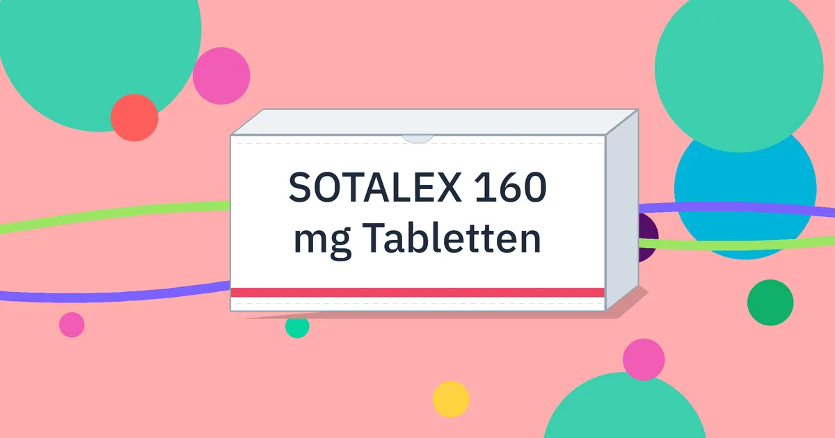 Symbolbild: Packung mit der Aufschrift SOTALEX 160 mg Tabletten (PZN 01873049) – Verfügbarkeit und Bezug in Apotheken in Frankfurt am Main