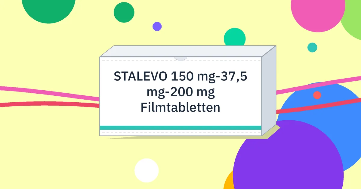 Symbolbild: Packung mit der Aufschrift STALEVO 150 mg-37,5 mg-200 mg Filmtabletten (PZN 02208897) – Verfügbarkeit und Bezug in Apotheken in Frankfurt am Main