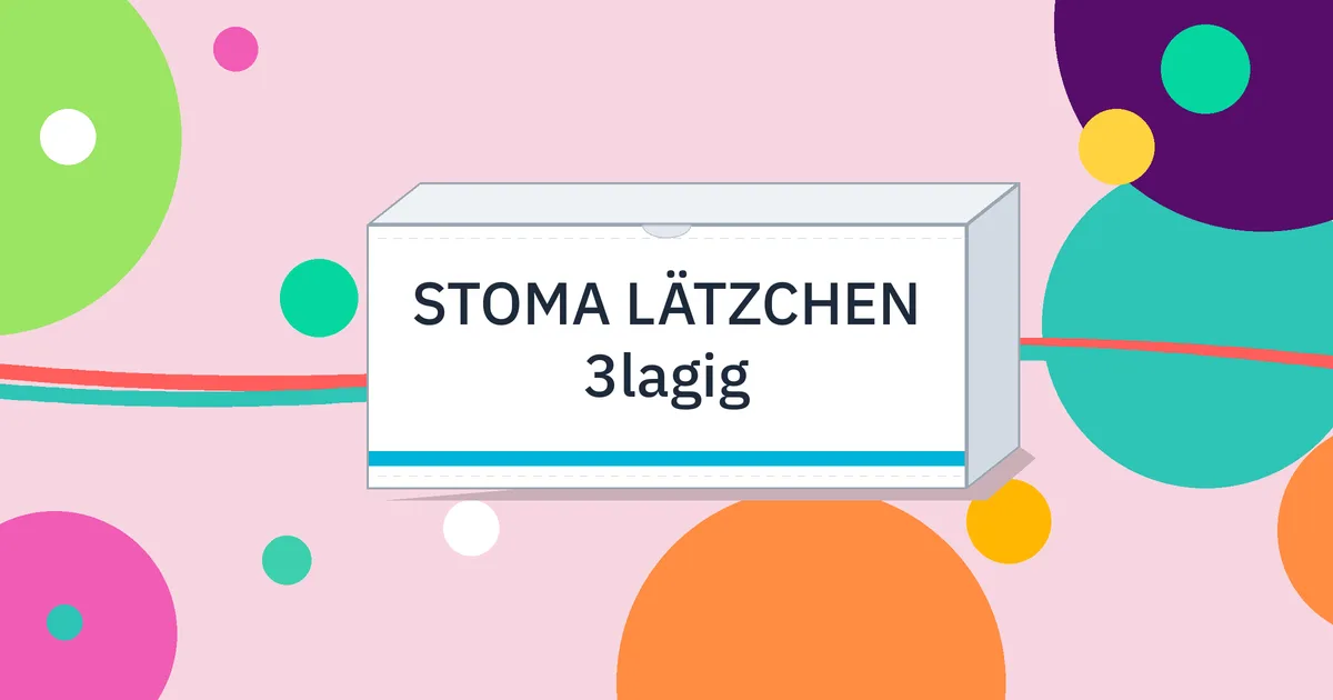 Symbolbild: Packung mit der Aufschrift STOMA LÄTZCHEN 3lagig (PZN 09489528) – Verfügbarkeit und Bezug in Apotheken in Frankfurt am Main