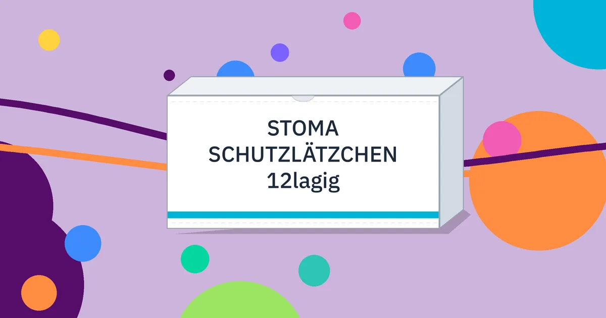Symbolbild: Packung mit der Aufschrift STOMA SCHUTZLÄTZCHEN 12lagig (PZN 04770692) – Verfügbarkeit und Bezug in Apotheken in Frankfurt am Main