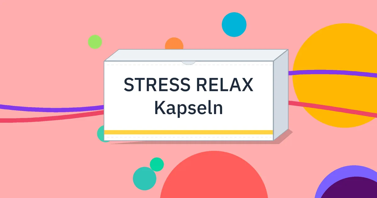 Symbolbild: Packung mit der Aufschrift STRESS RELAX Kapseln (PZN 20277583) – Verfügbarkeit und Bezug in Apotheken in Frankfurt am Main