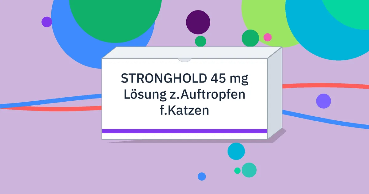 Symbolbild: Packung mit der Aufschrift STRONGHOLD 45 mg Lösung z.Auftropfen f.Katzen (PZN 12731401) – Verfügbarkeit und Bezug in Apotheken in Frankfurt am Main
