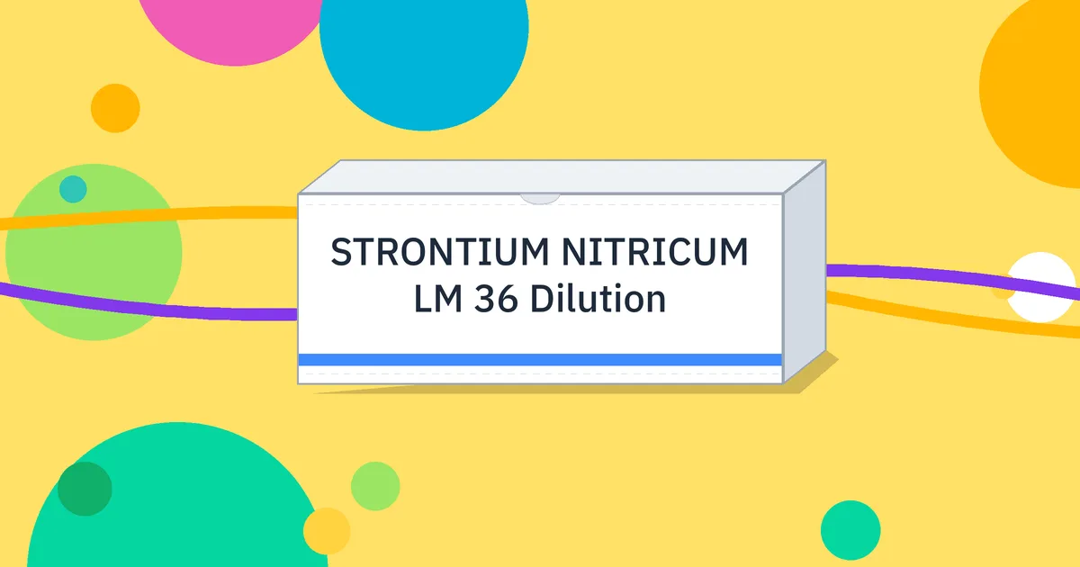 Symbolbild: Packung mit der Aufschrift STRONTIUM NITRICUM LM 36 Dilution (PZN 13204632) – Verfügbarkeit und Bezug in Apotheken in Frankfurt am Main