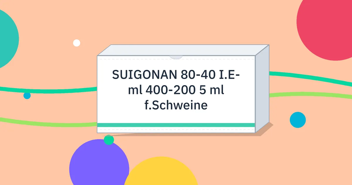 Symbolbild: Packung mit der Aufschrift SUIGONAN 80-40 I.E-ml 400-200 5 ml f.Schweine (PZN 07099846) – Verfügbarkeit und Bezug in Apotheken in Frankfurt am Main