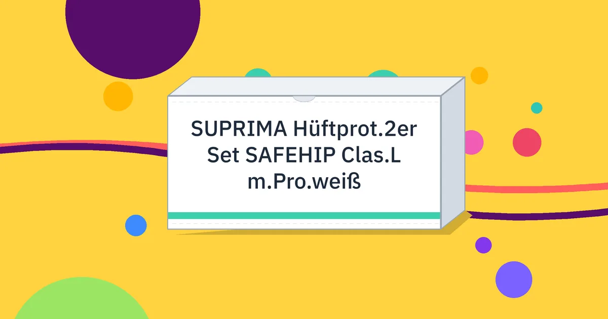 Symbolbild: Packung mit der Aufschrift SUPRIMA Hüftprot.2er Set SAFEHIP Clas.L m.Pro.weiß (PZN 13818558) – Verfügbarkeit und Bezug in Apotheken in Frankfurt am Main